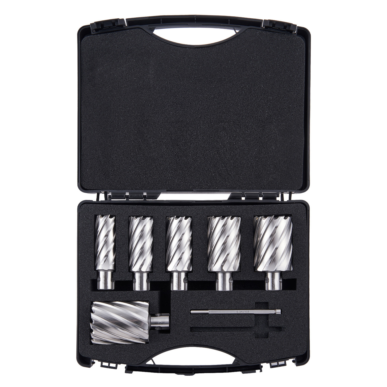 WFX Utility™ Annular Cutter Set, 6 pcs Universal Shank Mag Drill Bits, 1" to 2" Cutting Diameter ...